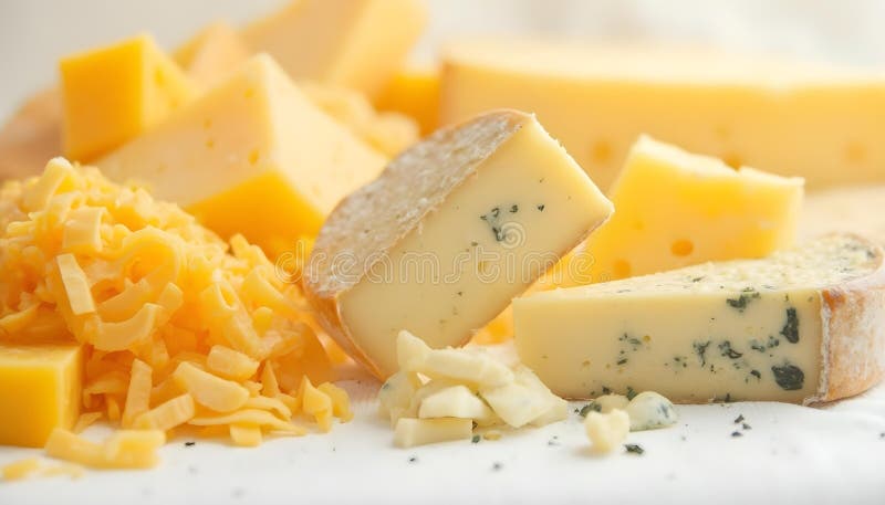 Different Types of Cheese on Clear Background Stock Illustration ...
