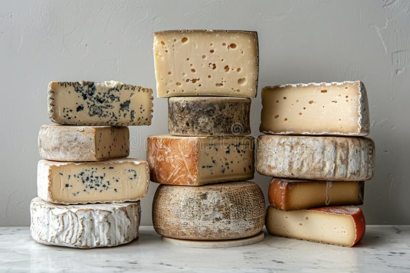 Different Types of Cheese on a Light Background Stock Photo - Image of ...