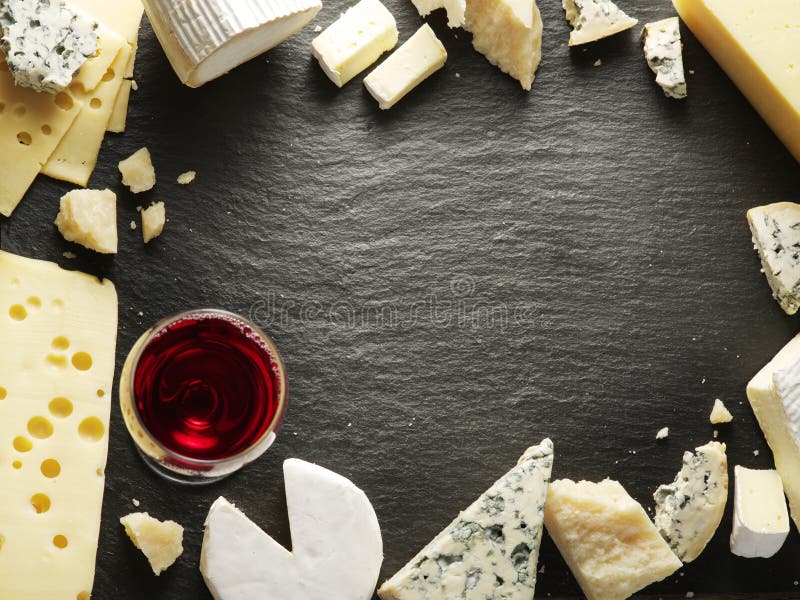 Different Types of Cheeses Arranged As a Frame. Stock Image - Image of ...