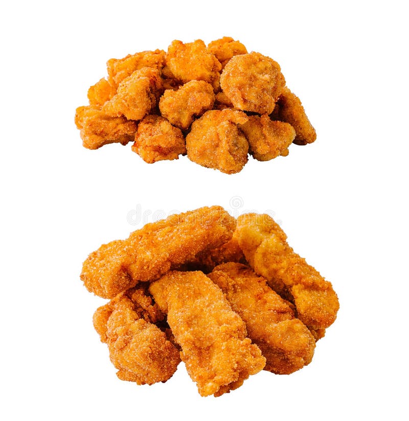 Different Types of Chicken Nuggets Isolated Stock Photo - Image of deli ...