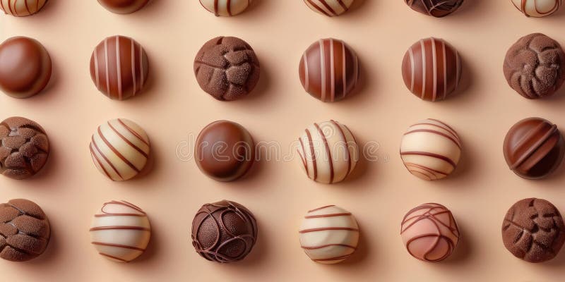 Different Types of Chocolate and Chocolates, Lots of Sweets, Top View ...