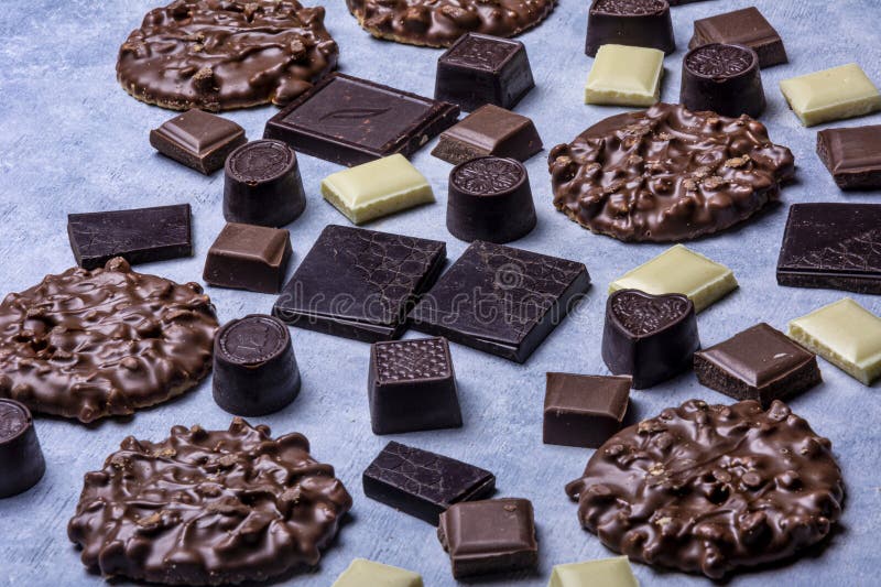 Different Types of Chocolate Spread on the Table Stock Photo - Image of ...