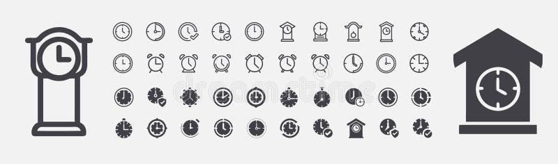 Different Types Clocks Time Related Iconography Clock Icon, Clock Wall ...