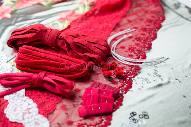 Different Types of Cloth, Textiles for Making Bras Stock Photo - Image ...