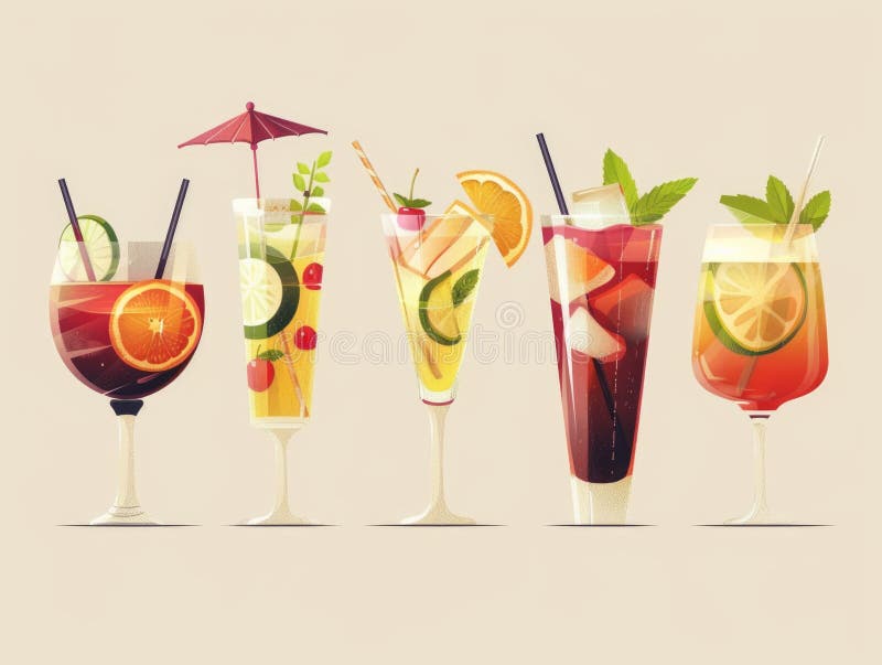 Different Types of Cocktails Stock Image - Image of social, adult ...