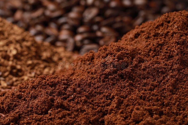 Different Types of Coffee As Background, Closeup Stock Photo - Image of ...