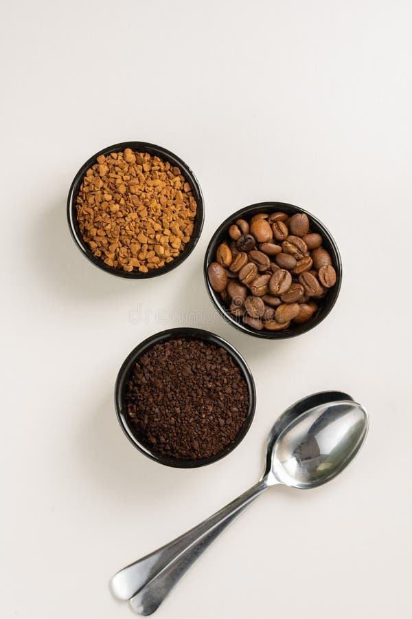 Different Types of Coffee. Ground Coffee, Instant Coffee and Roasted ...