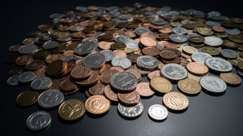Different Types of Coins Generative AI Stock Illustration ...