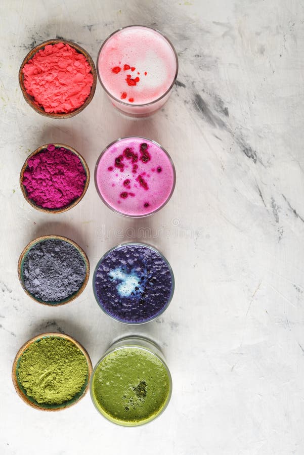 Different Types of Colored Latte Stock Photo - Image of assortment ...