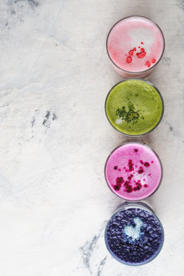 Different Types of Colored Latte Stock Image - Image of breakfast ...