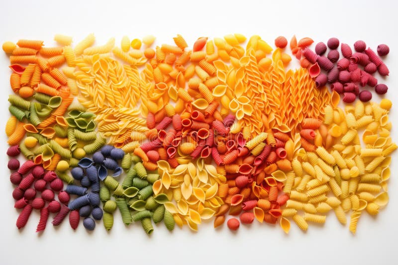 Different Types of Colored Pasta Stock Illustration - Illustration of ...