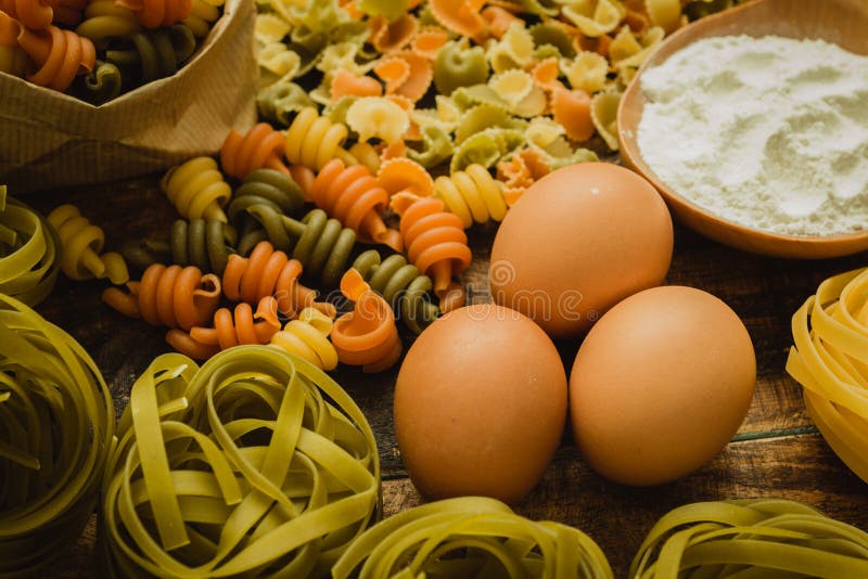 Different Types of Colored Pasta Stock Image - Image of nutrition ...