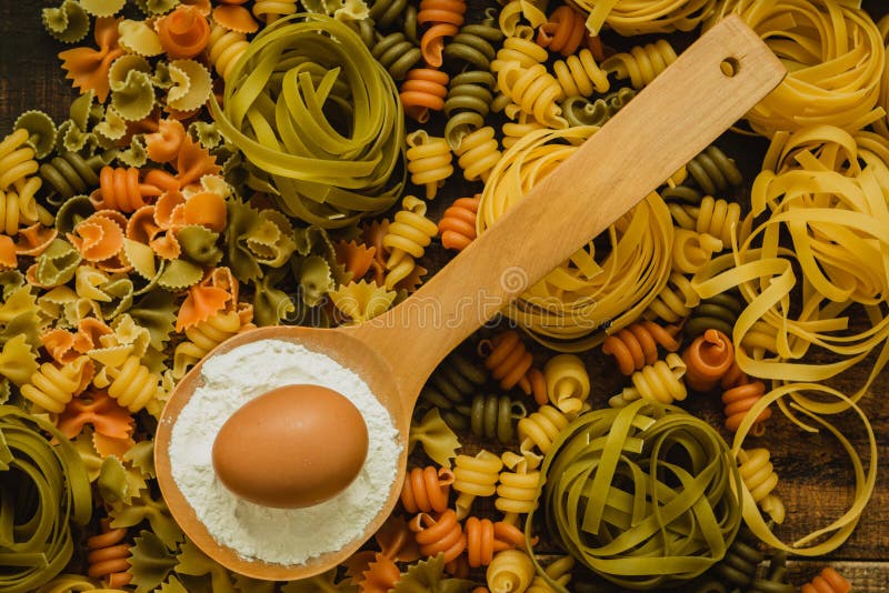 Different Types of Colored Pasta Stock Photo - Image of background ...