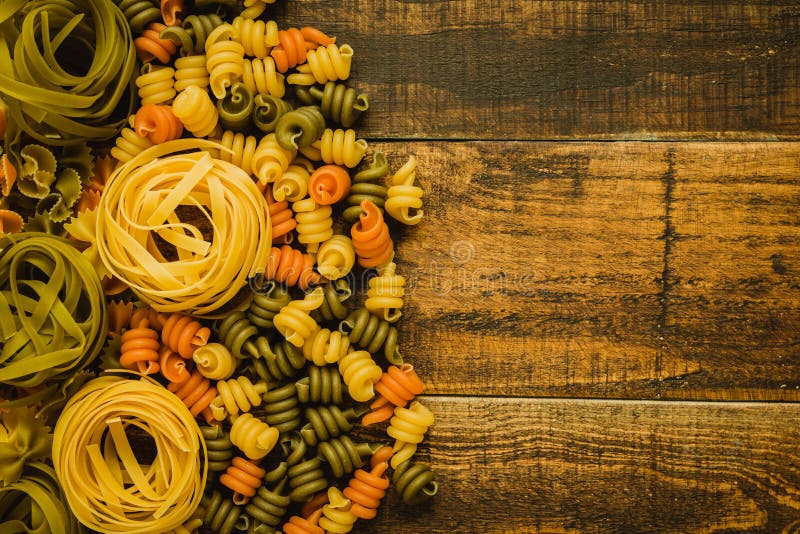 Different Types of Colored Pasta Stock Image - Image of uncooked ...