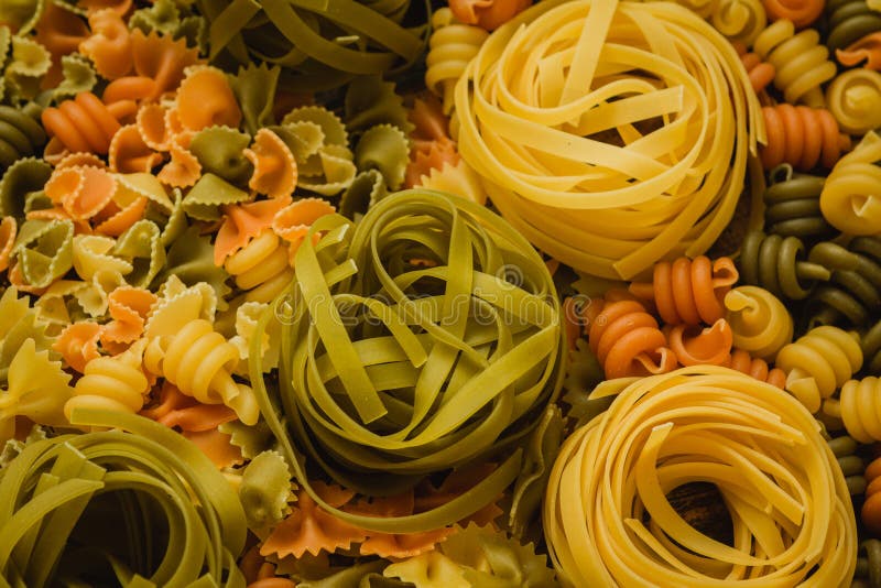 Different Types of Colored Pasta Stock Photo - Image of pepper, colored ...