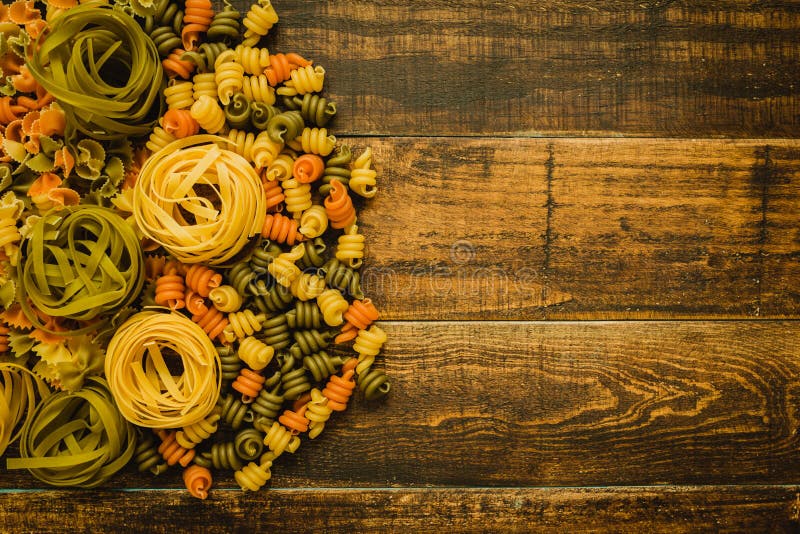 Different Types of Colored Pasta Stock Image - Image of savory, italian ...