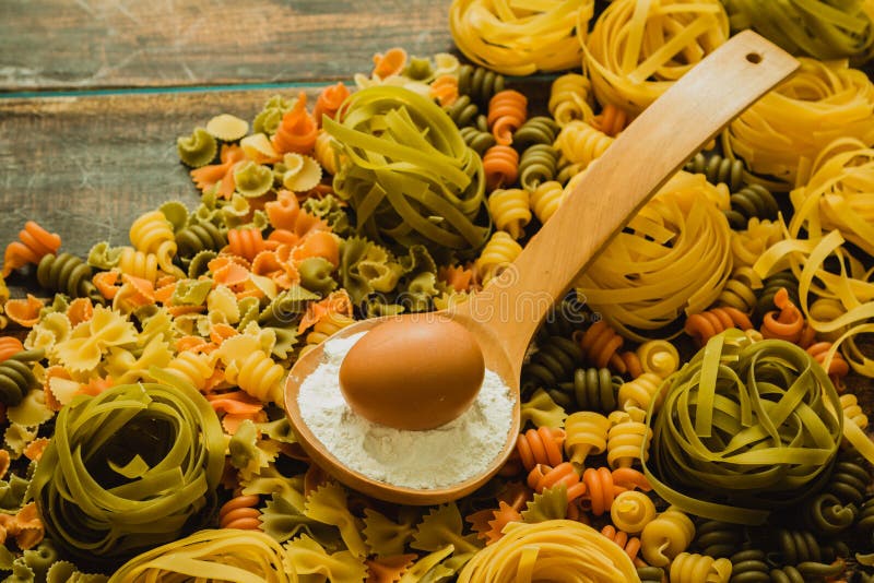 Different Types of Colored Pasta Stock Image - Image of colorful ...