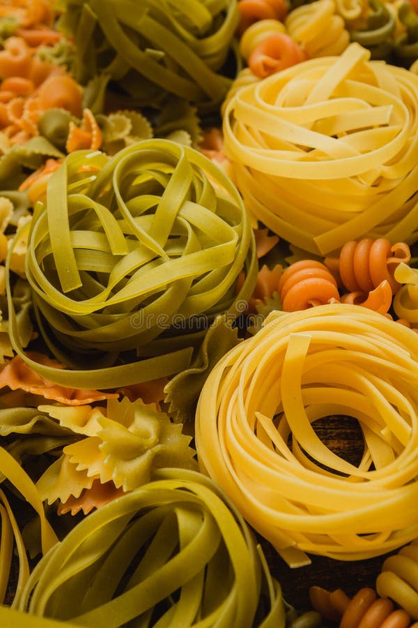 Different Types of Colored Pasta Stock Photo - Image of variety, dried ...