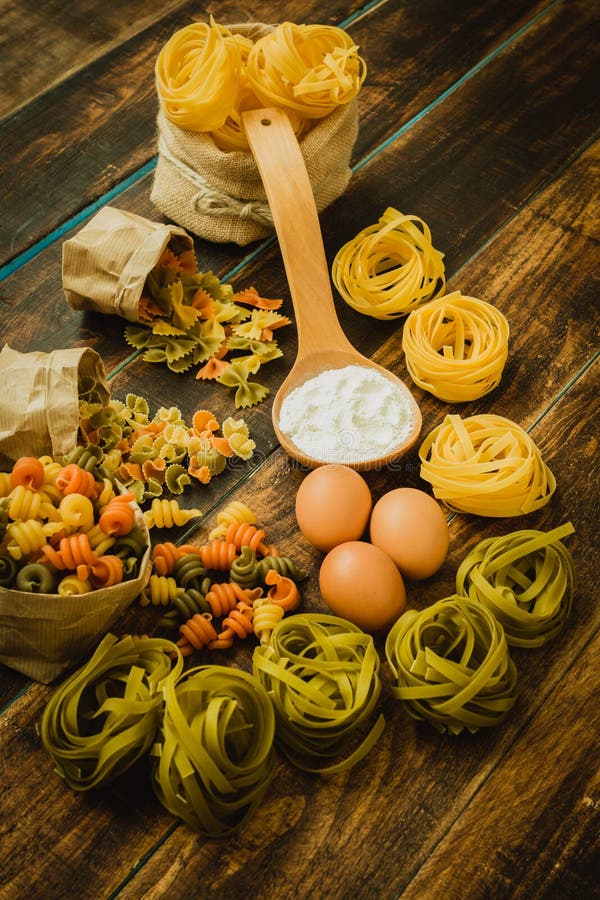 Different Types of Colored Pasta Stock Photo - Image of cuisine, inside ...