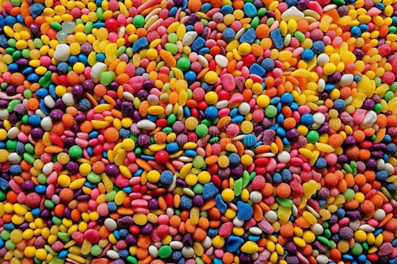 Different Types of Colorful Candy Sweets. Conceptual Illustration ...