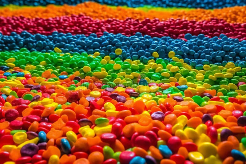 Different Types of Colorful Candy Sweets. Conceptual Illustration ...