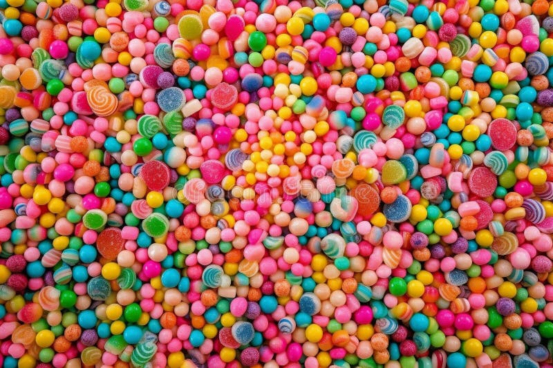 Different Types of Colorful Candy Sweets. Conceptual Illustration ...