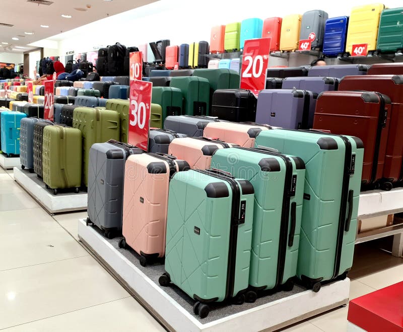 The Different Types and Colors of a Mall Suitcase Stock Image - Image ...