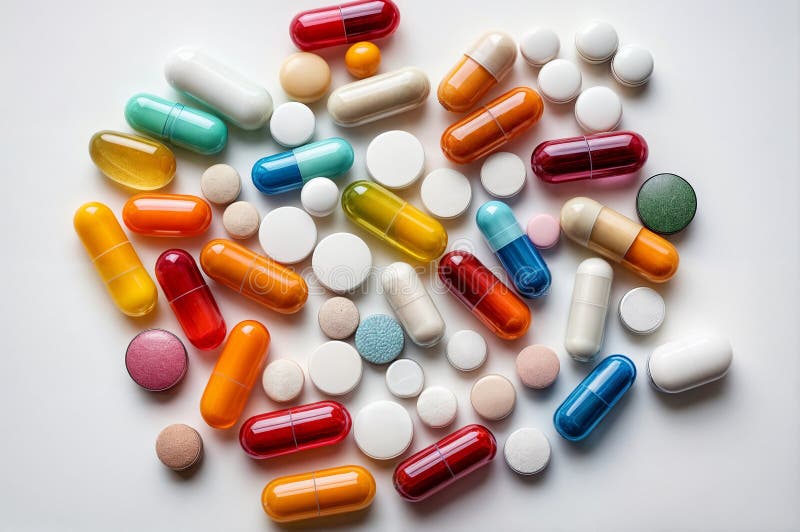 Different Types and Colors of Tablets. Capsules Health and Treatment ...