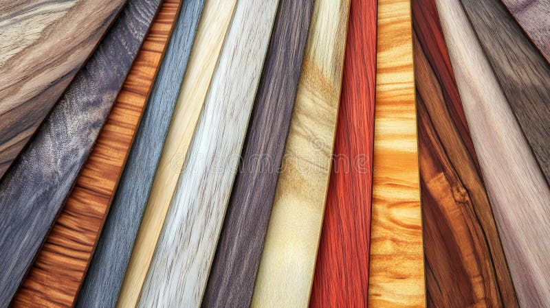 Different Types, Colors, and Textures of Wood Samples Stacked Neatly ...