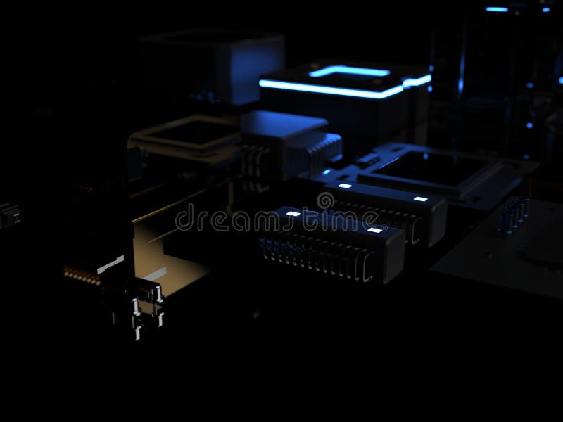 Different Types of Computers and Spare Parts. Stock Illustration ...