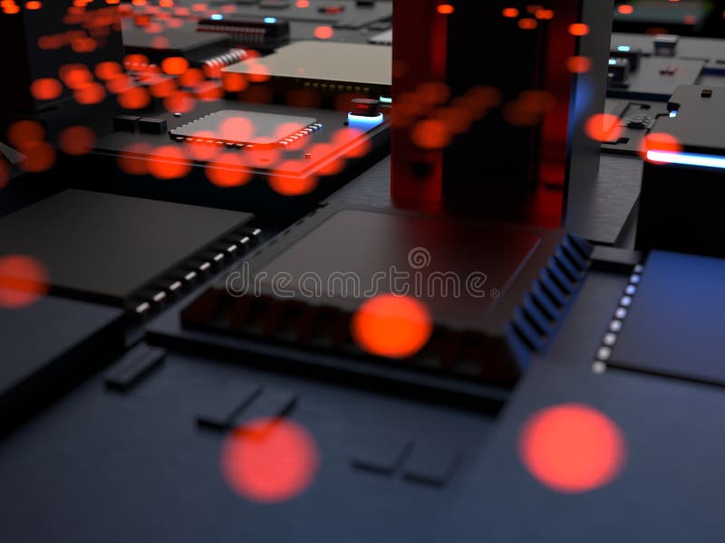 Different Types of Computers and Spare Parts. Stock Illustration ...