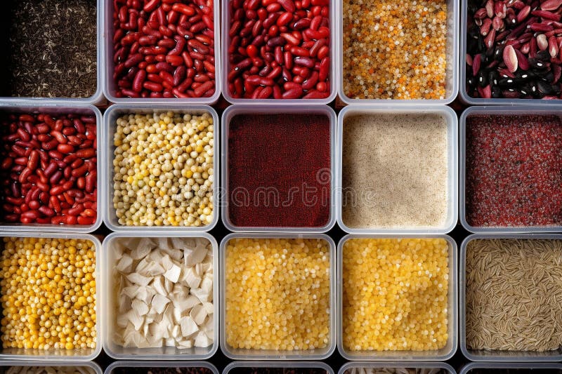 Different Types of Condiments or Spices Arranged in Boxes. Conceptual ...