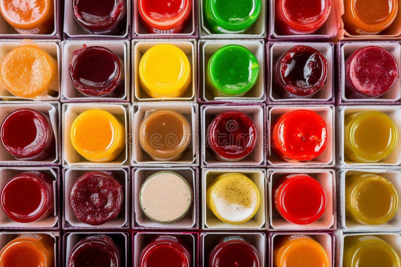 Different Types of Condiments or Spices Arranged in Boxes. Conceptual ...