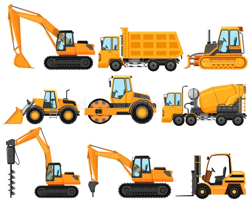 Different Types of Construction Trucks Stock Vector - Illustration of ... Different Types of Construction Trucks Stock Vector - Illustration of ...