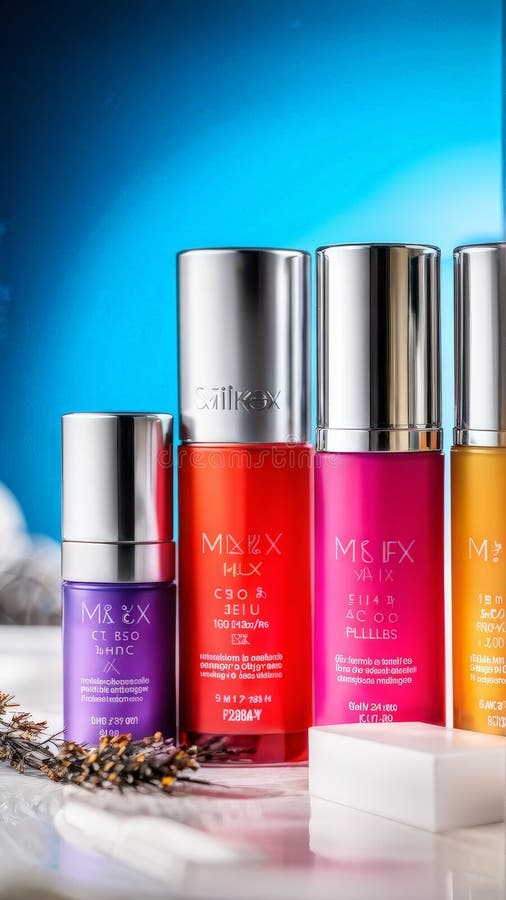 Different Types of Cosmetics Stock Illustration - Illustration of blue ...