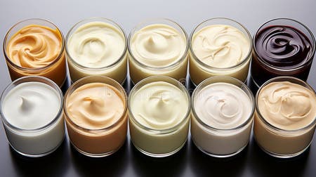 Different Types of Creams are Shown in Various Containers. Generative ...