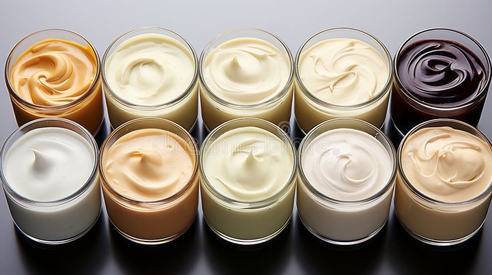 Different Types of Creams are Shown in Various Containers. Generative ...
