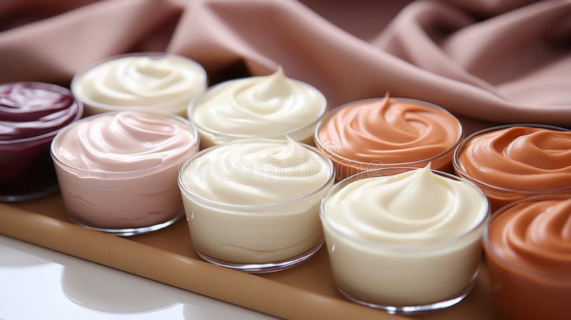 Different Types of Creams are Shown in Various Containers. Generative ...