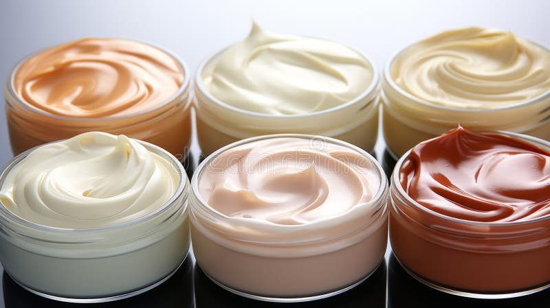 Different Types of Creams are Shown in Various Containers. Generative ...