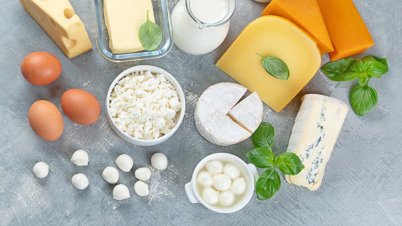 Different Types of Dairy Products Stock Photo - Image of farm, yogurt ...