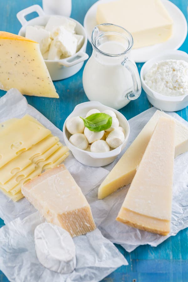 Different Types of Dairy Products Stock Photo - Image of cream ...