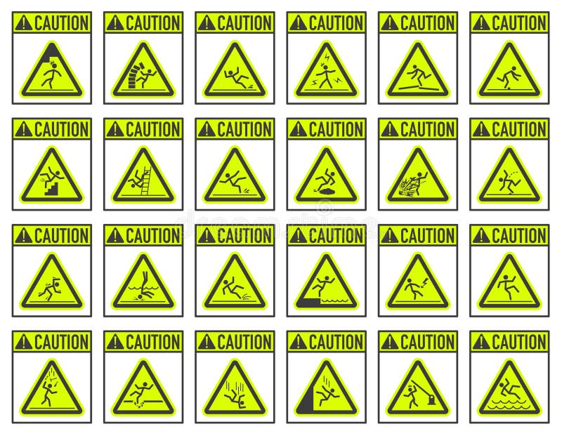 Different Types of Danger. Danger Warning Signs Stock Vector ...