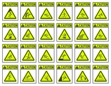 Different Types of Danger. Danger Warning Signs Stock Vector ...