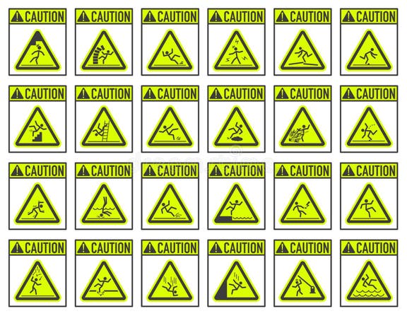 Different Types of Danger. Danger Warning Signs Stock Vector ...