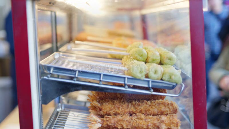 Different Types of Deep Fried Seafood on Display a Stock Footage ...