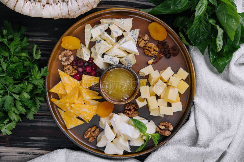 Delicious Cheese and Snacks Stock Photo - Image of ingredient, flat ...