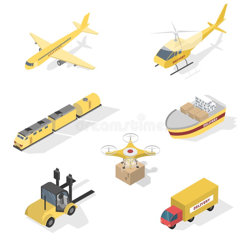 Different Types of Delivery Services Vector Set Stock Vector ...