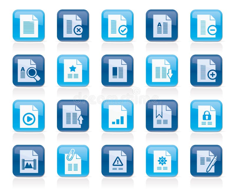 Different Types of Document Icons Stock Vector - Illustration of ...