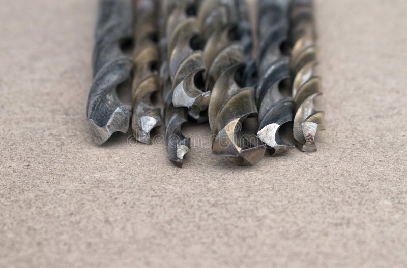 Different Types of Drill Bits. Old and Worn-out Drill Bits in Various ...