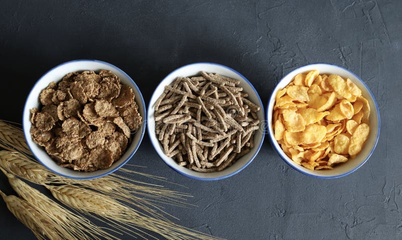 Different Types of Dry Breakfast Cereals. Stock Image - Image of honey ...
